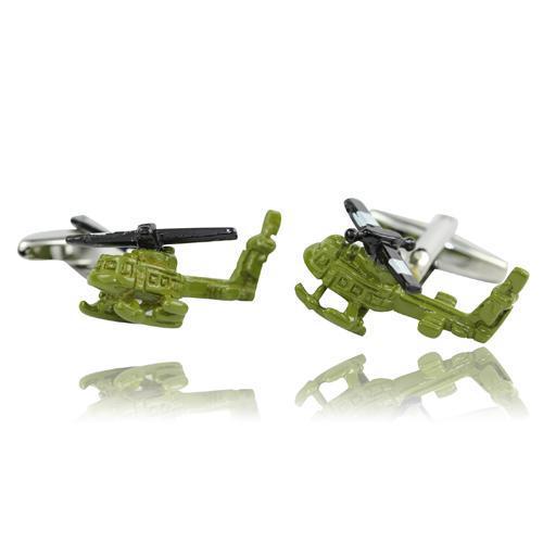 Green Helicopter Cufflinks - TheCuffShop